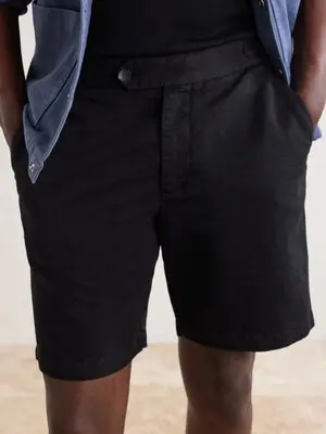 Mr P. Straight-leg Cotton And Linen-blend Bermuda Shorts