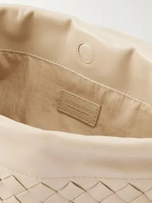 Bottega Veneta Giorno Intrecciato Leather Shoulder Bag - Neutrals