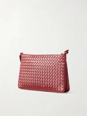 Bottega Veneta Gemellini Intrecciato Leather Shoulder Bag - Red