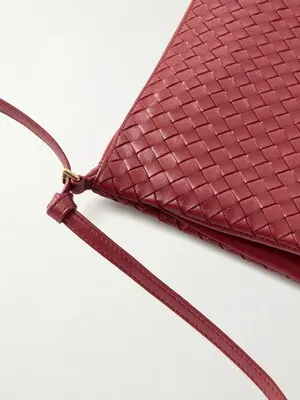 Bottega Veneta Gemellini Intrecciato Leather Shoulder Bag - Red