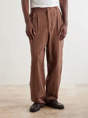 KARDO Antonio Straight-leg Striped Cotton-canvas Trousers