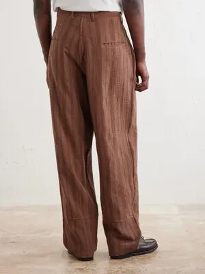 KARDO Antonio Straight-leg Striped Cotton-canvas Trousers