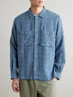 Folk Patch Basketweave Cotton Overshirt