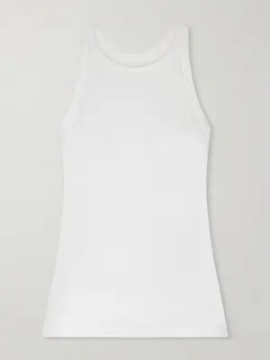 Another Tomorrow Racerback Tank In Lyocell And Cotton-blend