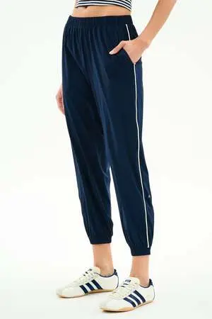 Splits59 Megan Woven Nylon Jogger With Piping - Indigo/creme