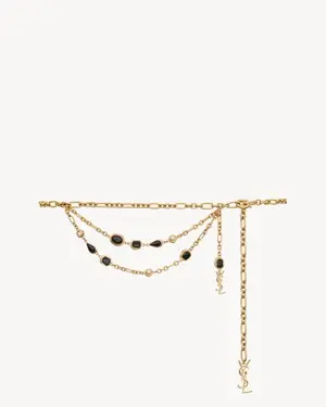 Saint Laurent Cassandre Chain Belt In Metal And Resin