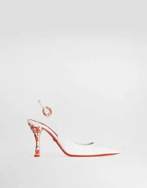 Dolce & Gabbana Patent Leather Slingback With Majolica Buckle