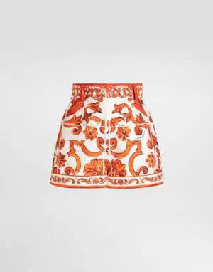 Dolce & Gabbana Majolica Print Mat Bermuda Shorts