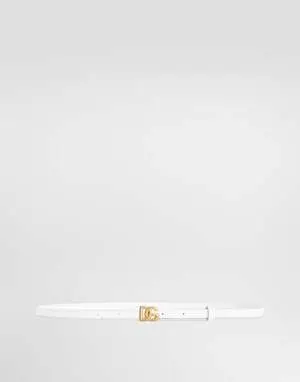 Dolce & Gabbana Calfskin Belt - White