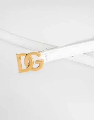 Dolce & Gabbana Calfskin Belt With Dg Logo