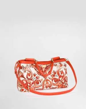 Dolce & Gabbana Medium Vittoria Handbag With Majolica Embroidery - Orange