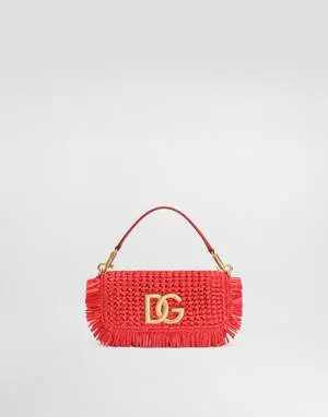 Dolce & Gabbana Raffia Shoulder Bag With Fringe And Dg Logo - Red