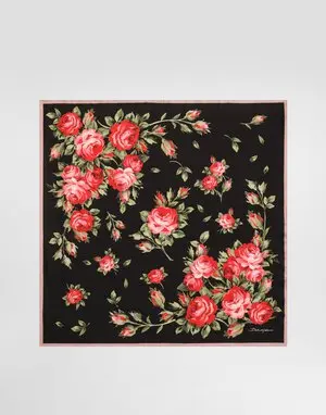 Dolce & Gabbana Rose Bouquet-print Silk Twill Scarf 70x70 - Multicolor