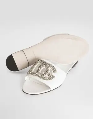 Dolce & Gabbana Embellished Calfskin Flat Slides