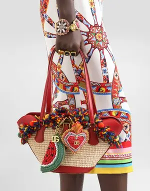 Dolce & Gabbana Raffia Charm Key Ring