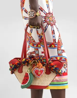 Dolce & Gabbana Raffia Charm Key Ring - Multicolor