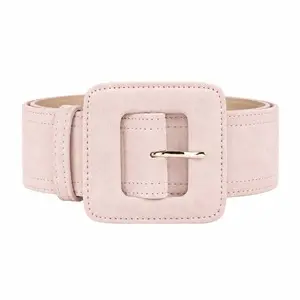 BELTBE Beltbe Suede Square Buckle Belt