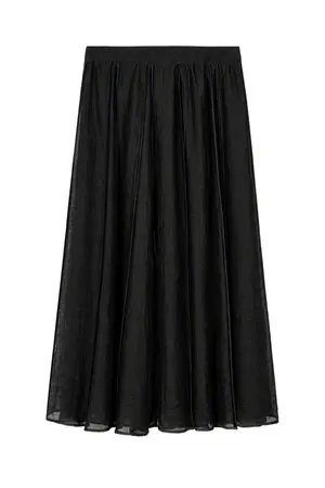 NOCTURNE Braid-trim Pleated Midi Skirt