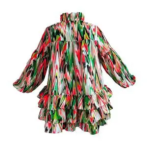 MAXJENNY Zigzag Print Chiffon Mini Dress
