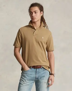Polo Ralph Lauren Classic Fit Mesh Polo Shirt - Luxury Tan