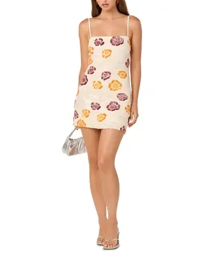 Astr The Label Abelia Sequined Mini Dress - Ivory Multi
