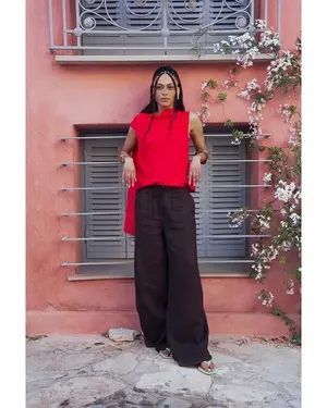 Whistles Wide Leg Linen Trousers