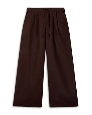 Whistles Petites Wide Leg Linen Trousers