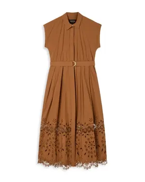 Whistles Cotton Broderie Shirt Dress