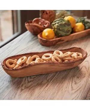 VERVE CULTURE Olivewood Boat Shaped Bowl