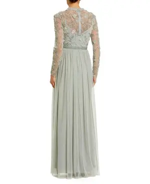 Mac Duggal Embellished Illusion High Neck Gown