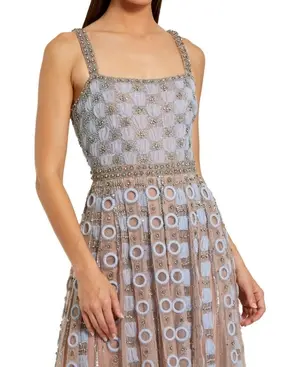 Mac Duggal Petite Embellished Geometric Evening Gown