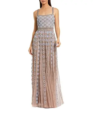 Mac Duggal Petite Embellished Geometric Evening Gown - Powder Blue