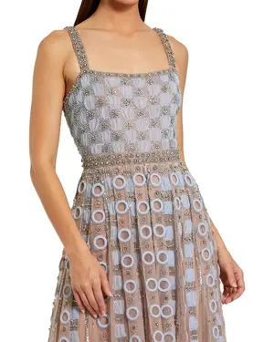 Mac Duggal Petite Embellished Geometric Evening Gown