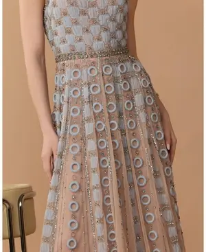 Mac Duggal Petite Embellished Geometric Evening Gown