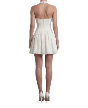 HEIRESS BEVERLY HILLS The Halter Corset Mini Dress - Ivory