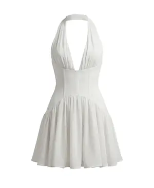 HEIRESS BEVERLY HILLS The Halter Corset Mini Dress - Ivory
