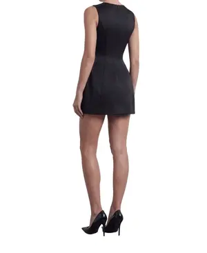 HEIRESS BEVERLY HILLS Sculpting Satin A-line Mini Dress - Black