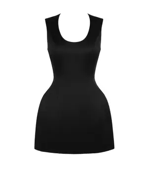 HEIRESS BEVERLY HILLS Sculpting Satin A-line Mini Dress - Black