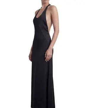 HEIRESS BEVERLY HILLS Deep Plunge Gown - Black