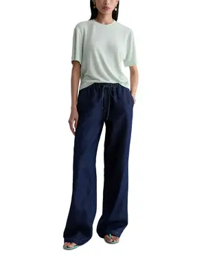 Ag Adria Cinched Low Rise Wide Leg Jeans - Napa