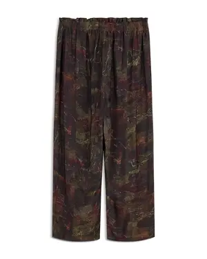 Emporio Armani Cupro Printed Twill Motif Trousers