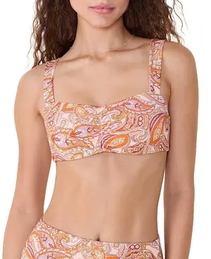 ANDIE Scoop Neck Bikini Top - Sunset Paisley
