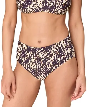 ANDIE High Waisted Paisley Bikini Bottom Spotted Leopard