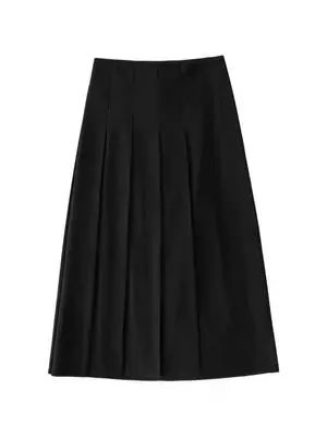 Studio Nicholson Agat Pleated Midi Skirt - Black