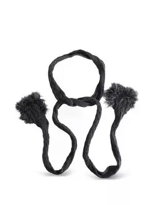 ANN DEMEULEMEESTER Cable-knit Pom-pom Scarf