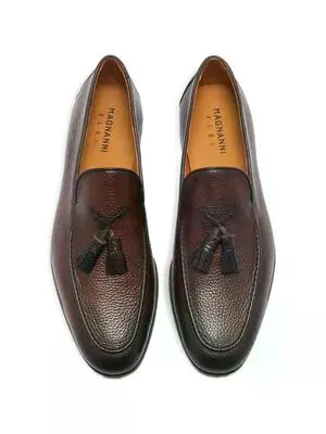 Magnanni Grained Leather Tassel Detail Loafers