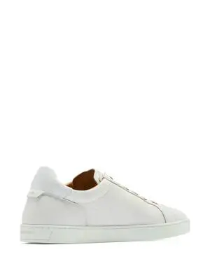 Magnanni Pebbled Leather Elastic-lace Sneakers
