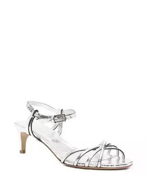 DEL CARLO Iride Crackled-effect Strappy Sandals