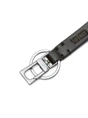 YU MEI Logo-debossed Leather Key Fob