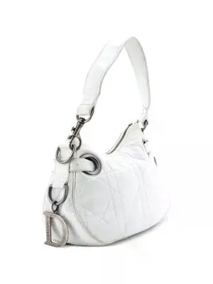 Dior D Charm Zip Cannage Quilt Lambskin Small Hobo Bag